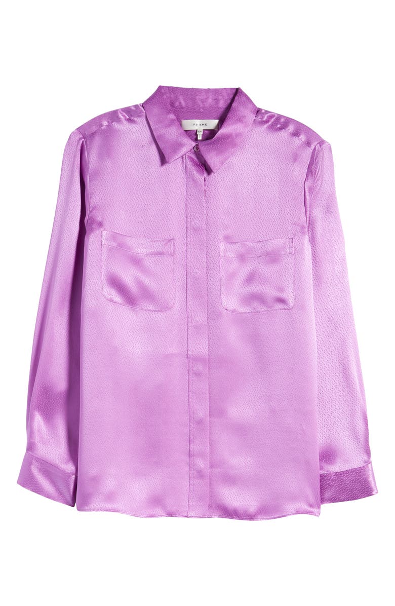 FRAME Pocket Silk Button-Up Shirt | Nordstromrack