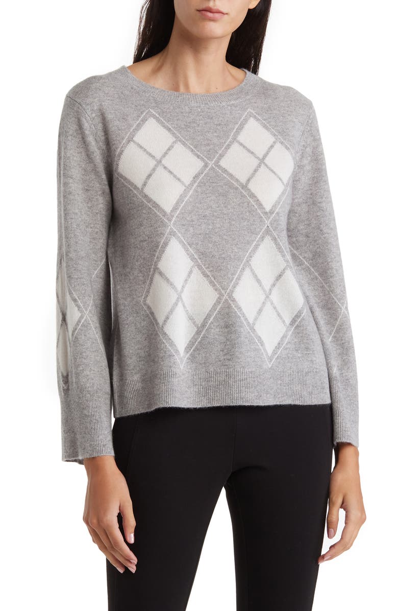 Magaschoni Cashmere Argyle Crew Neck Sweater | Nordstromrack