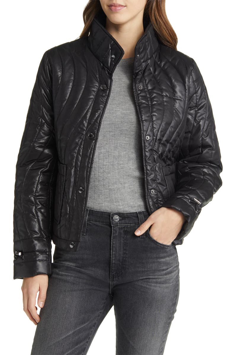 Via Spiga Short Quilted Water Resistant Puffer Jacket | Nordstrom