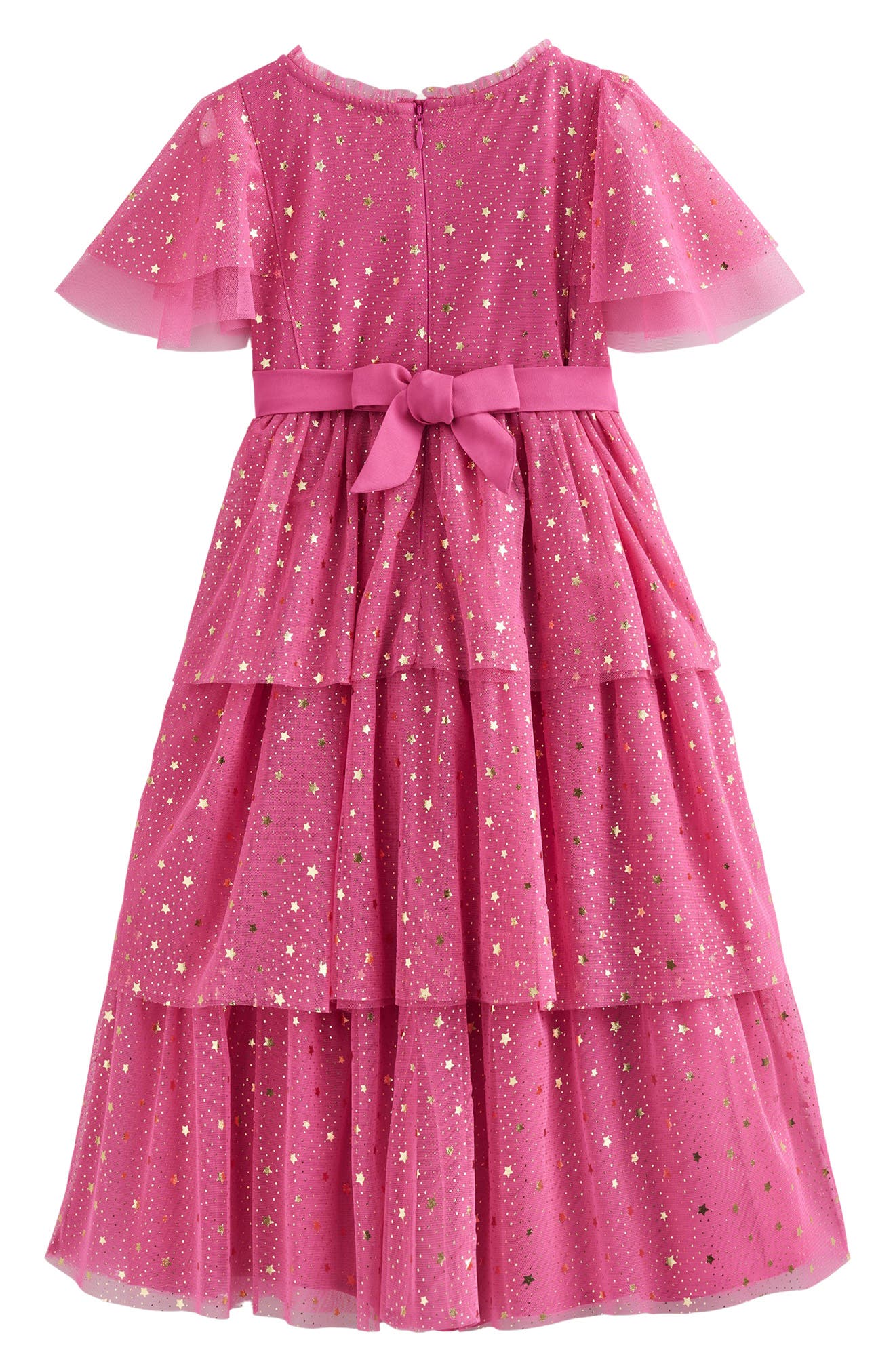 Mini Boden Kids' Foil Star Tiered Tulle Party Dress | Nordstromrack
