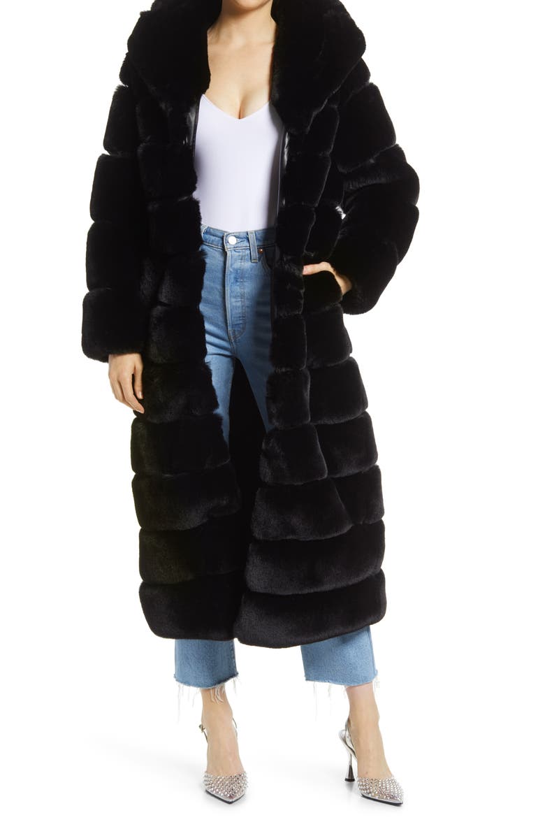 AZALEA WANG Faux Fur Midi Coat | Nordstrom