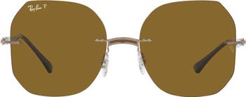 Ray-Ban 57mm Angular Polarized Titanium Sunglasses | Nordstrom
