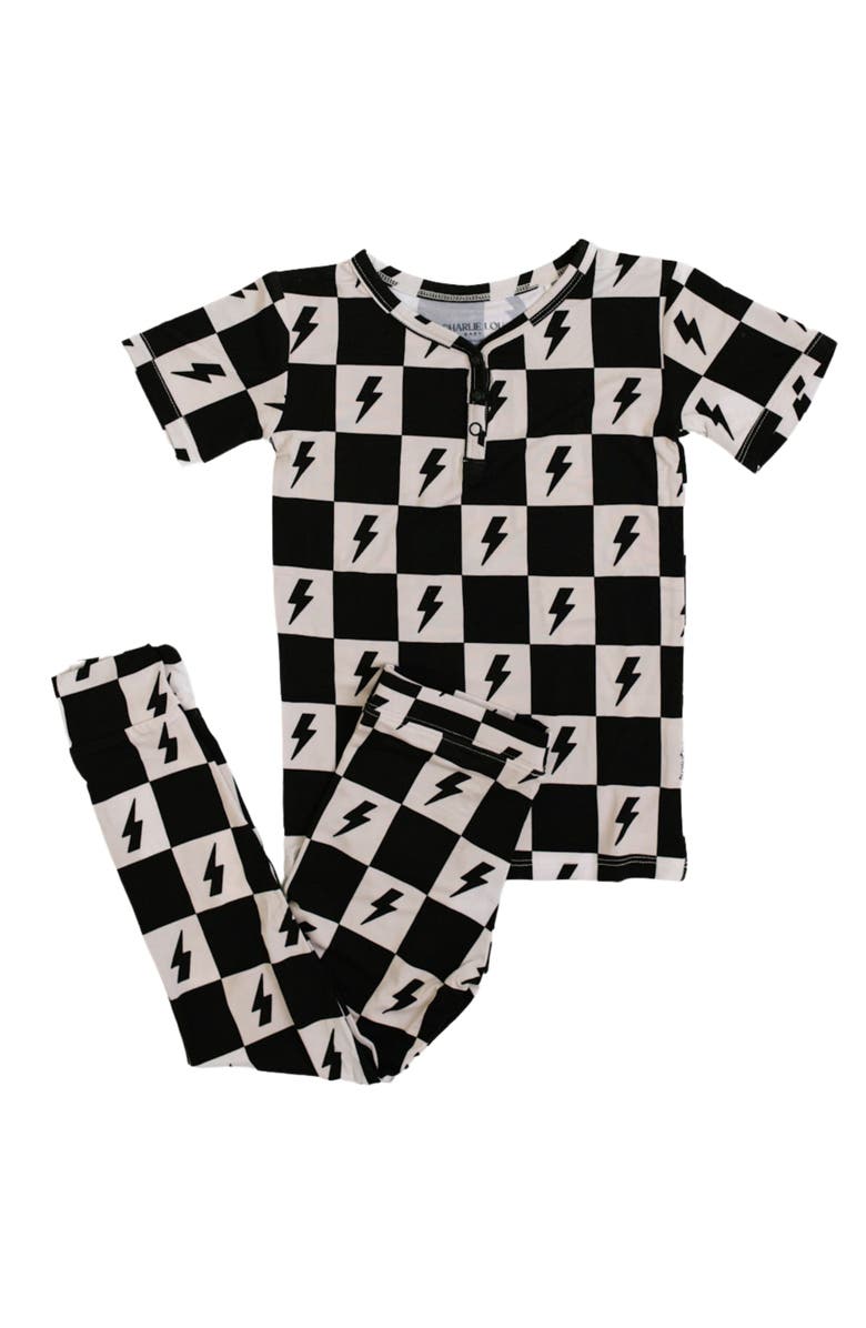 Charlie Lou Baby® Checkered Lightning Bolt Pajama Set | Nordstrom