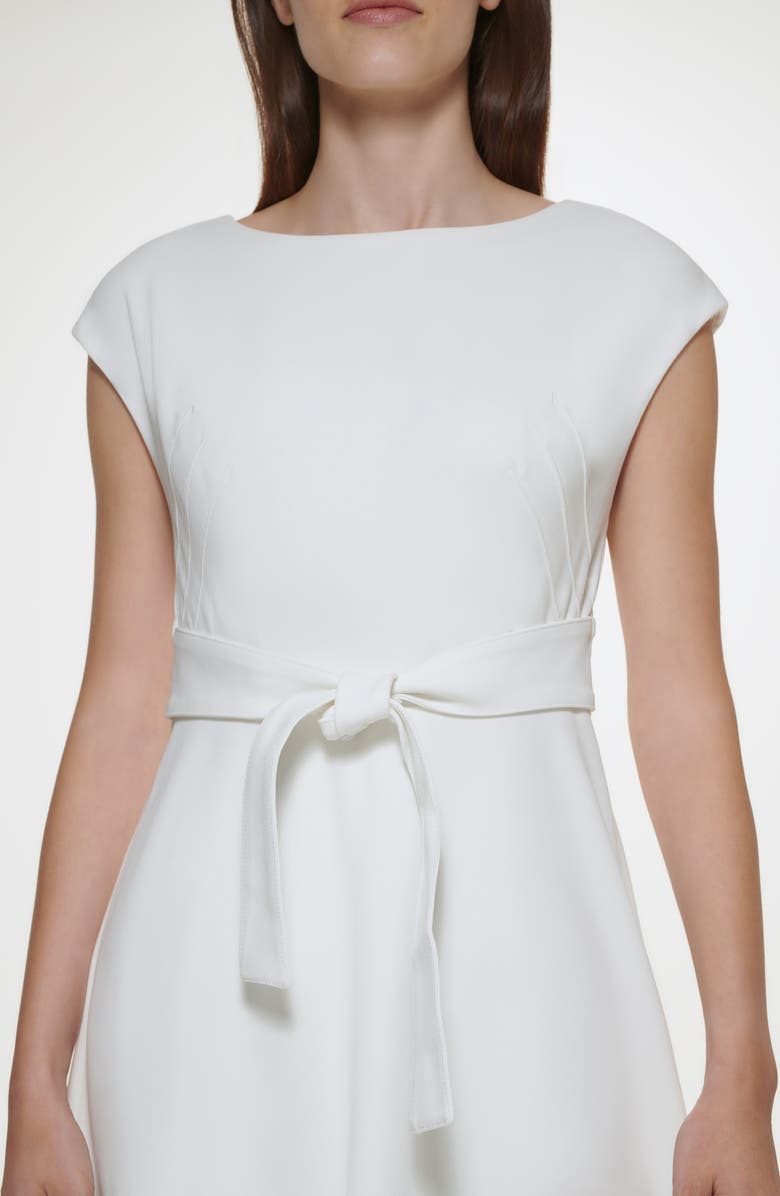 Calvin Klein Scuba Crepe Cap Sleeve Midi Dress | Nordstromrack