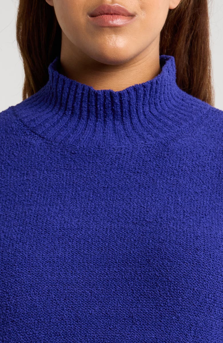 Eileen Fisher Boxy Organic Cotton Mock Neck Sweater | Nordstrom