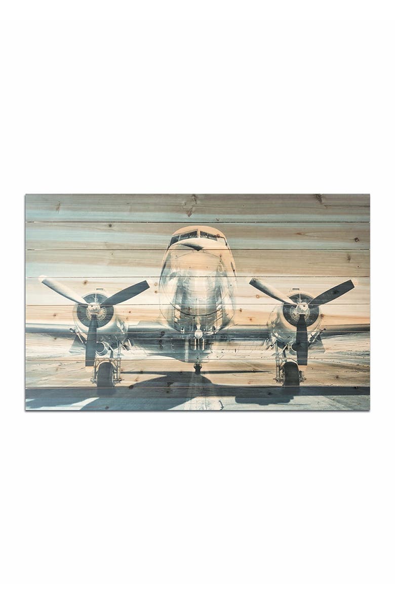 GALLERY 57 Vintage Plane Blue Wooden Wall Art - 36" x 24" | Nordstromrack