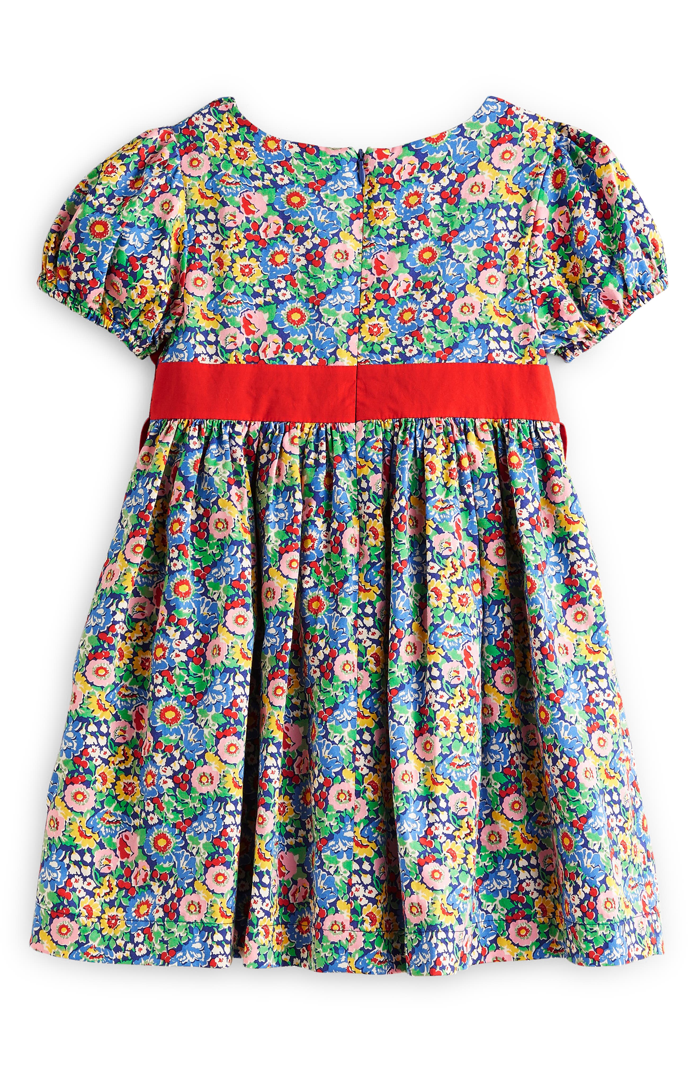 Mini Boden Kids' Floral Bow Front Cotton Dress | Nordstromrack