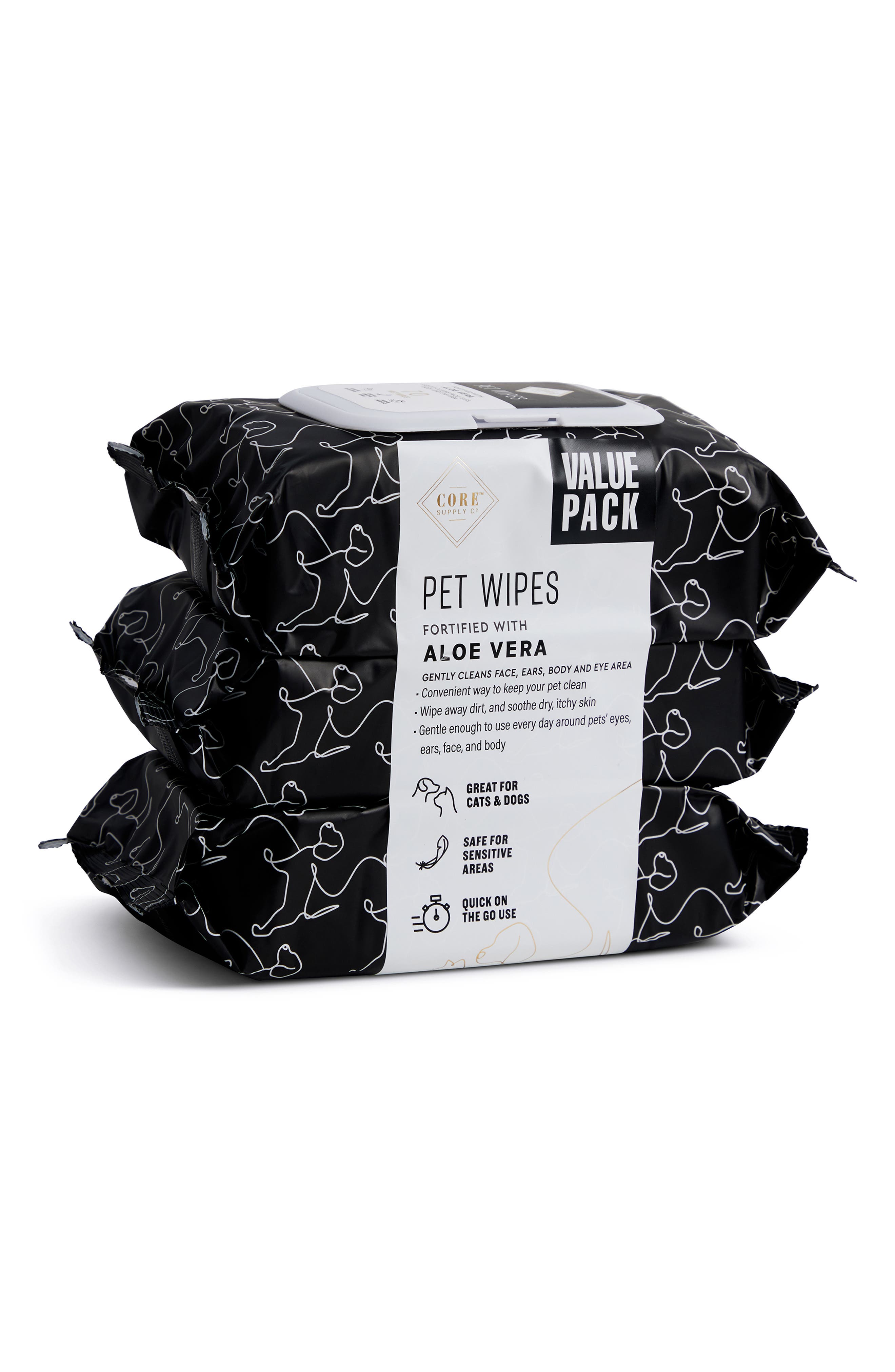 Core Home Set of 3 Aloe Vera Pet Wipes | Nordstromrack