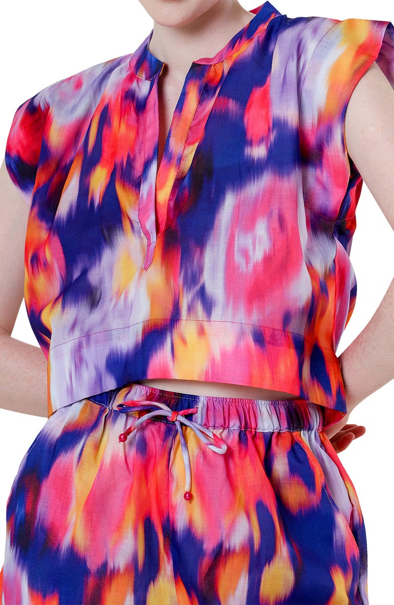 HT360 Collective Split Neck Cap Sleeve Crop Top | Nordstromrack
