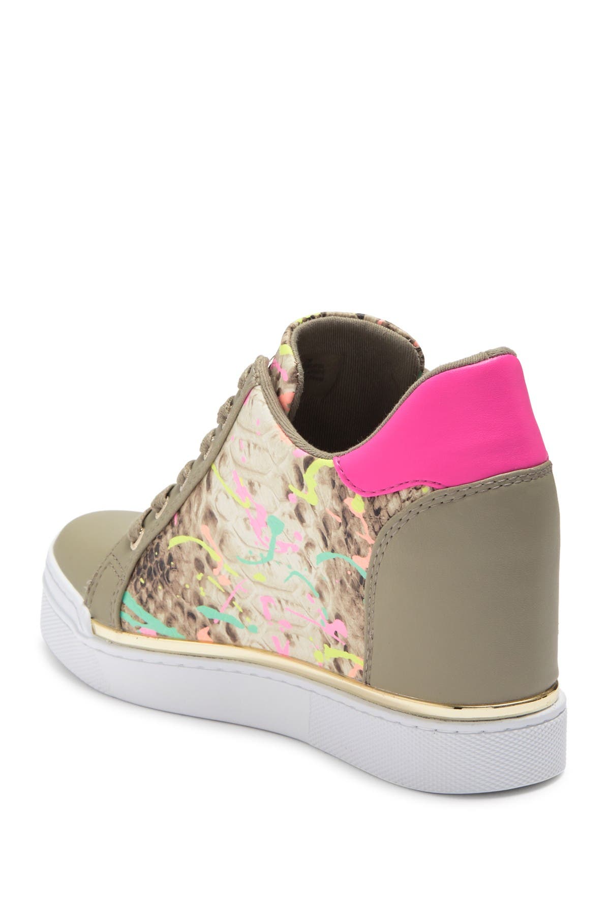 GUESS Flow Snakeskin Print Wedge Sneaker | Nordstromrack