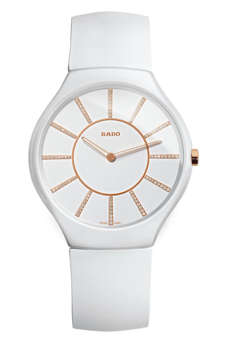 True Thin Diamond Ceramic Strap Watch, 39mm (Women) | Nordstromrack