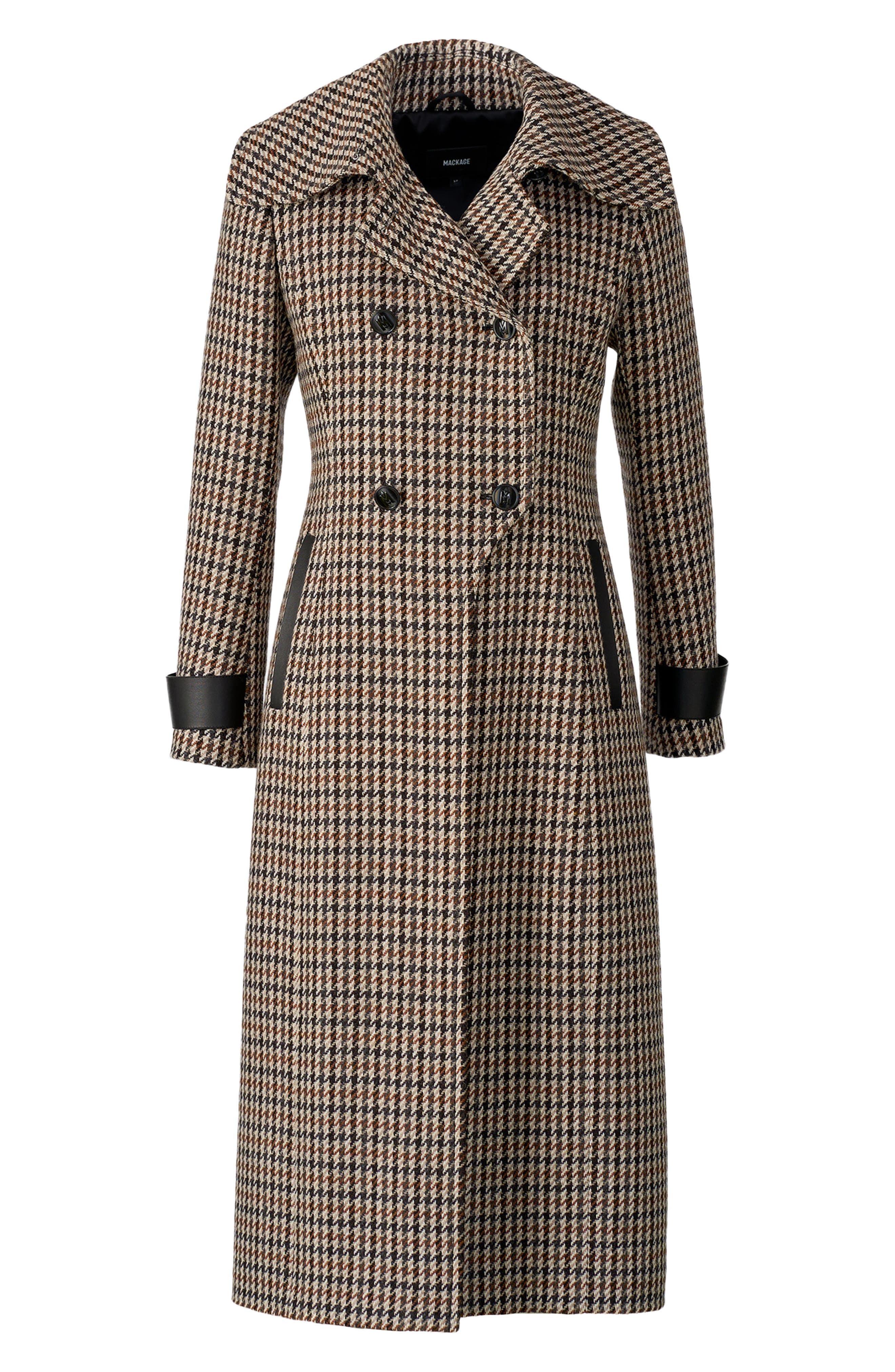Mackage Elodie Houndstooth Double Breasted Coat | Nordstrom