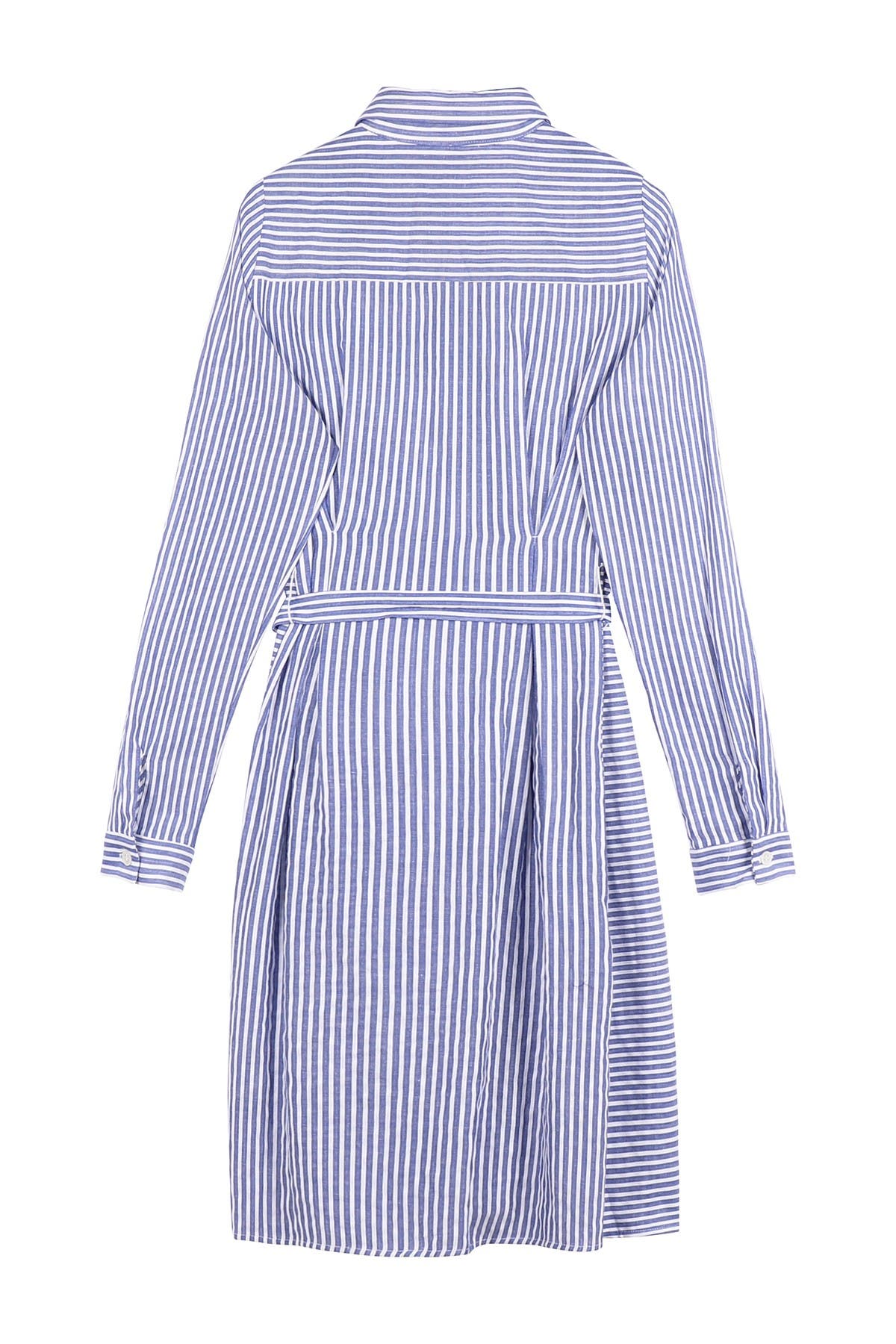 FRNCH Stripe Print Tie Waist Shirtdress (Women) | Nordstromrack