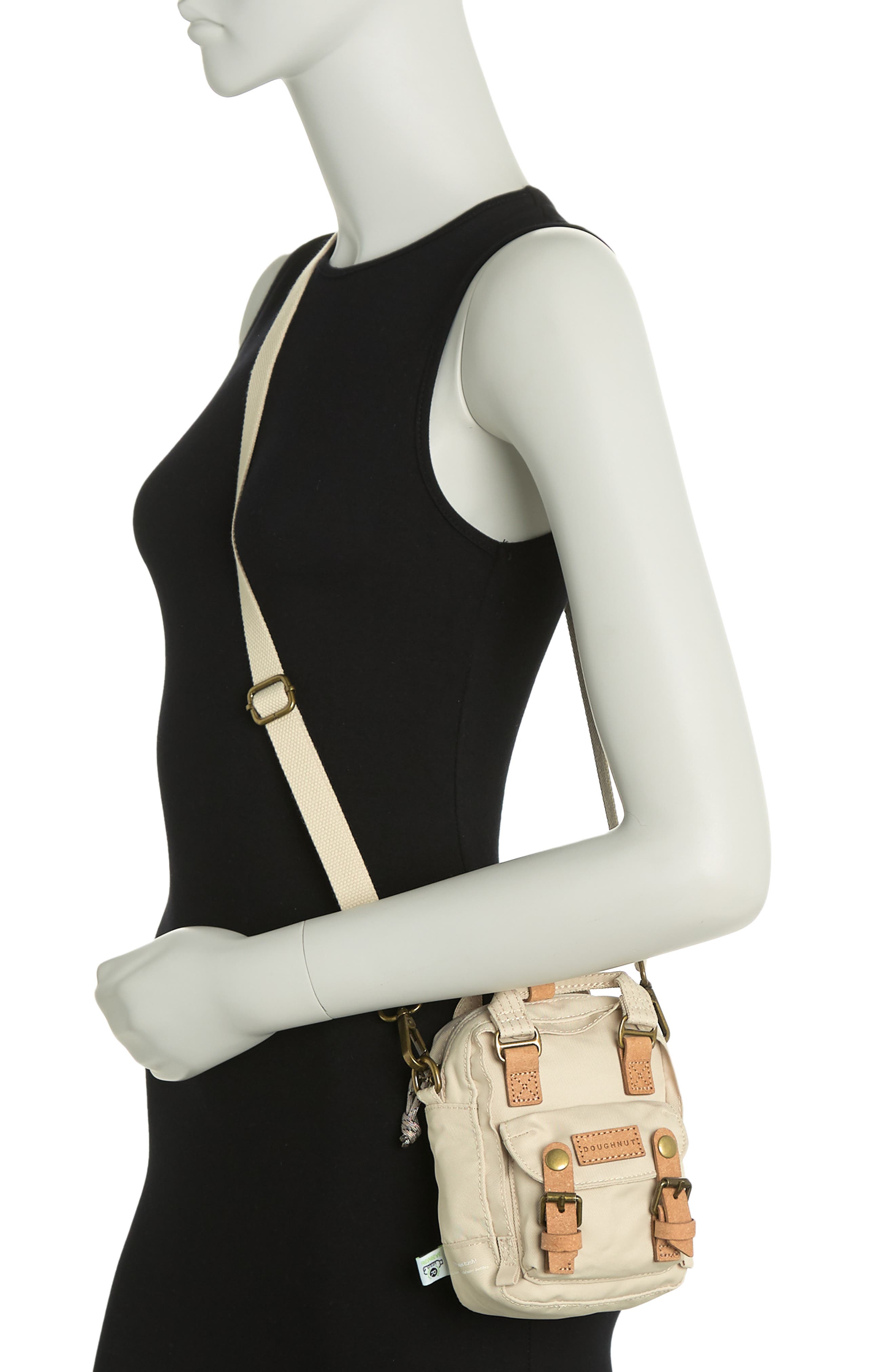 Doughnut Macaroon Tiny Reborn Series Leather Trimmed Crossbody Bag ...