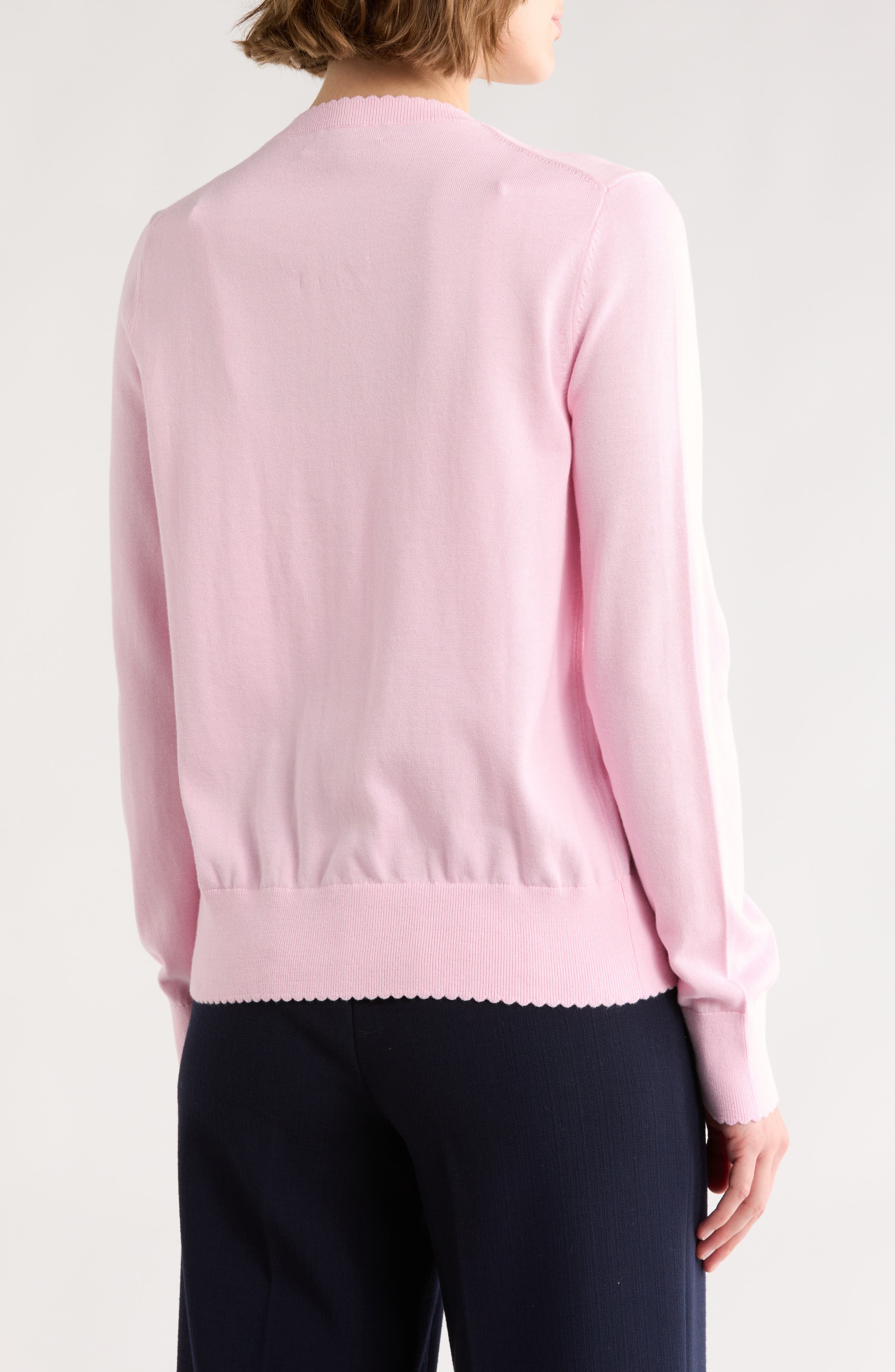 Brooks Brothers Scalloped Cotton Cardigan | Nordstromrack