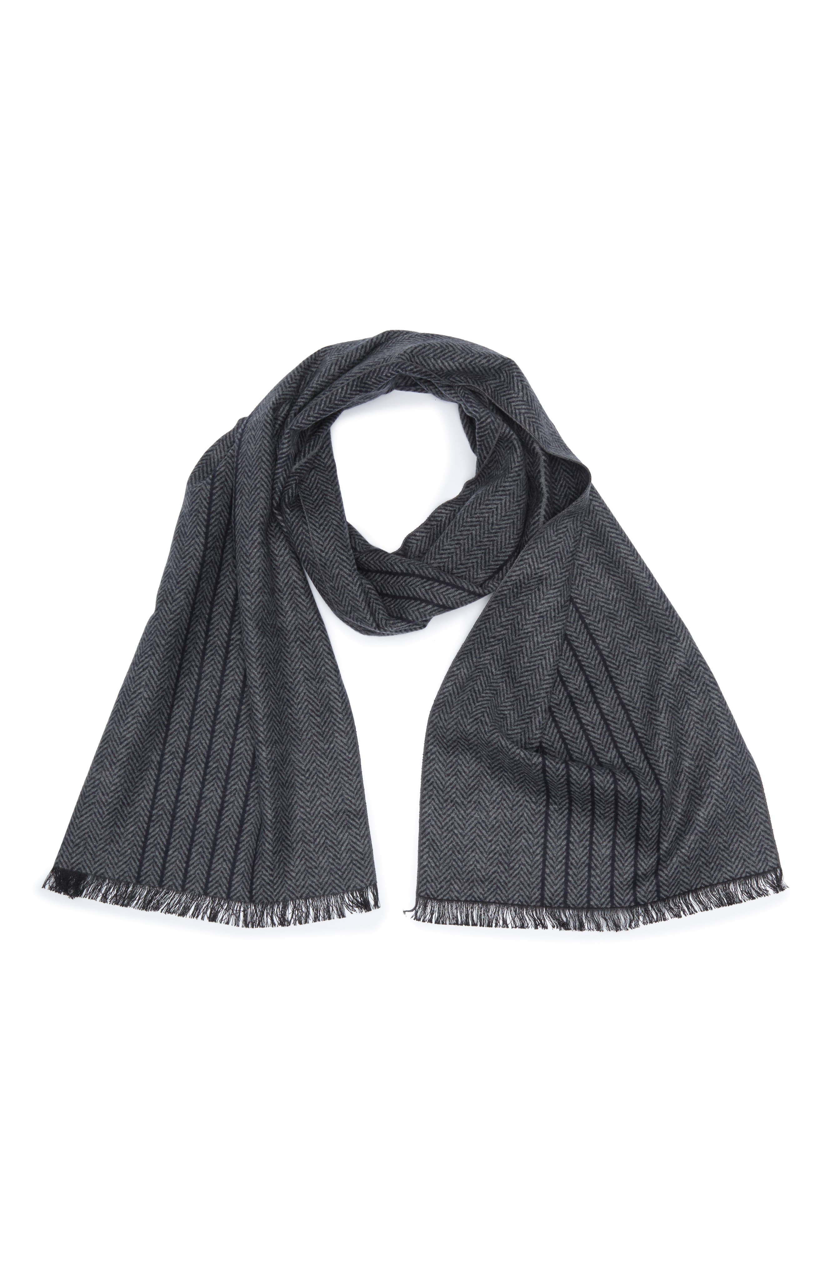 Chelsey Brushed Silk Herringbone Scarf | Nordstromrack