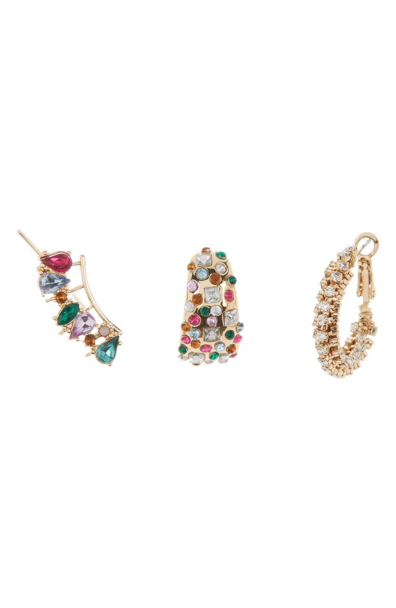 Melrose and Market Set of 3 Ear Crawler & Pavé Hoop Earrings ...