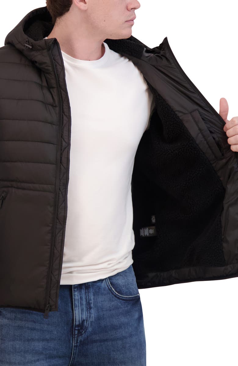 Kenneth Cole New York Faux Shearling Lined Hooded Puffer Jacket ...