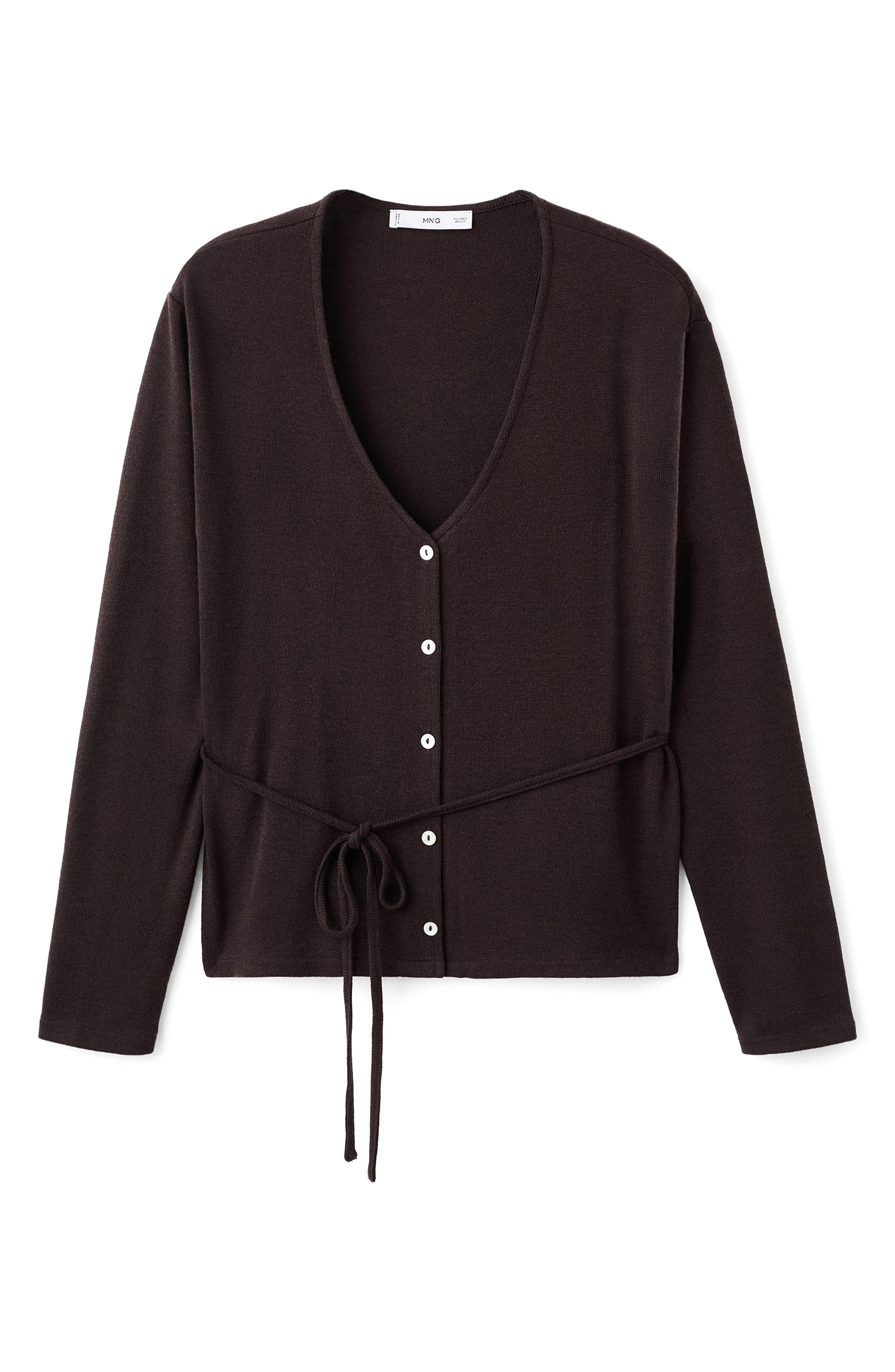 MANGO Belted V-Neck Cardigan | Nordstromrack