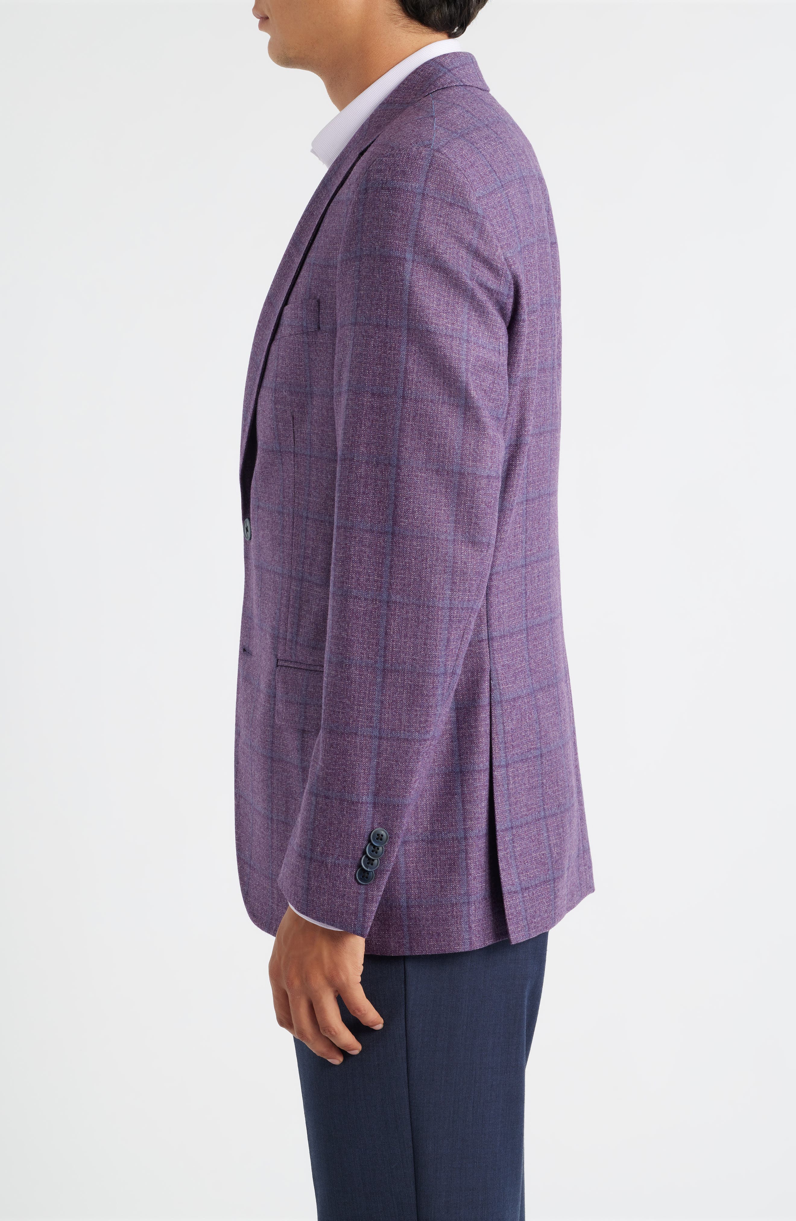 Peter Millar Hyperlight Soft Purple Shadow Check Wool Sport Coat ...