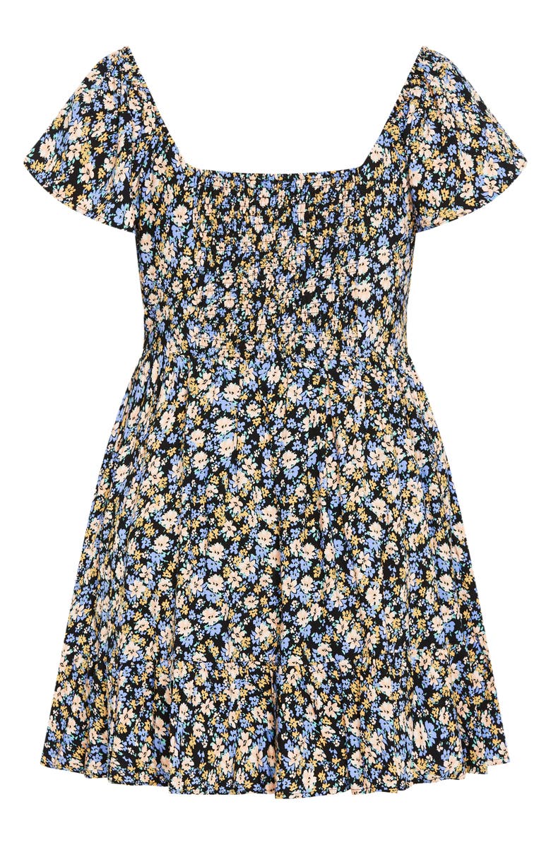 City Chic Emilee Floral Flutter Sleeve Dress | Nordstromrack