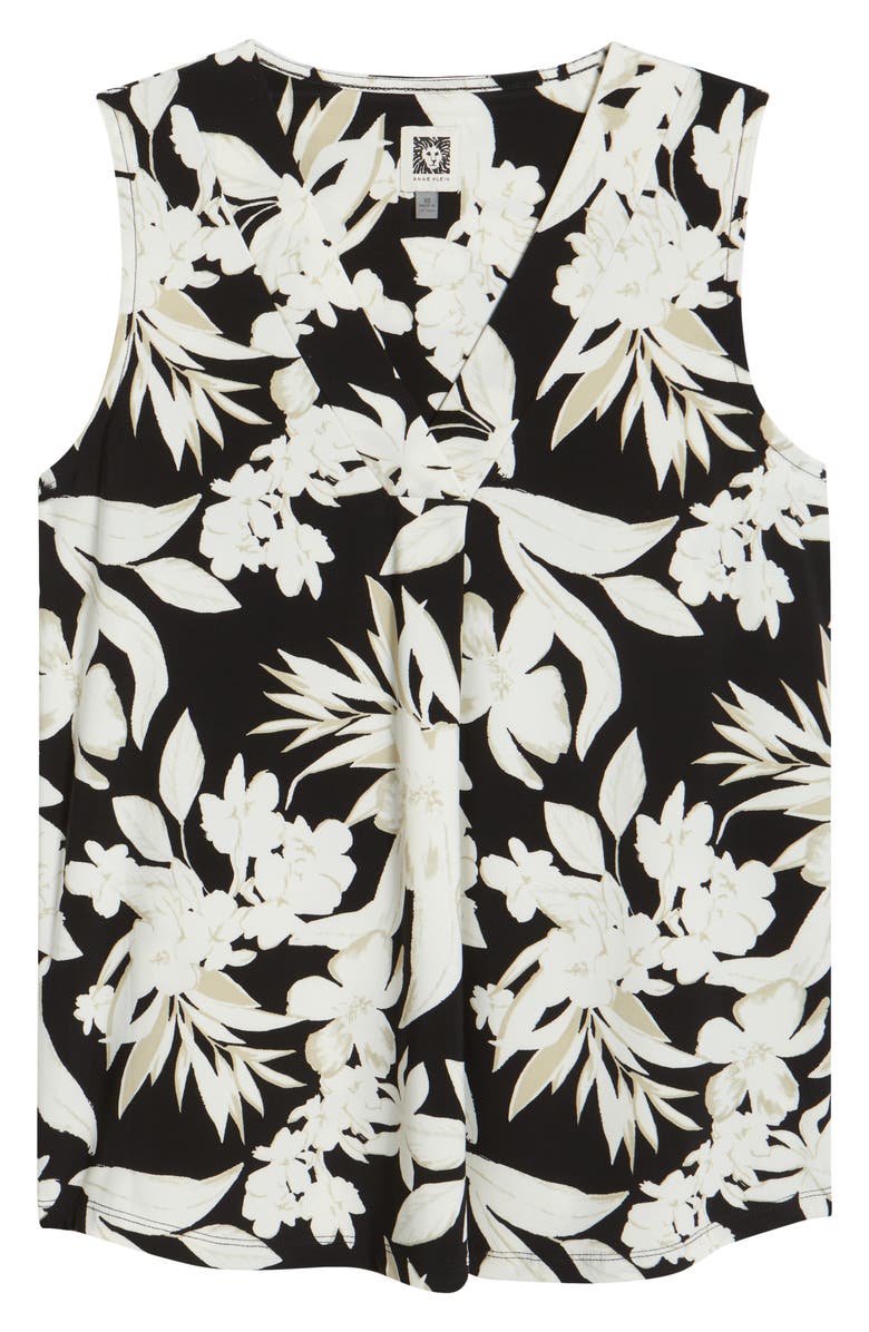 Anne Klein Floral Print Pleat Front Shell | Nordstrom
