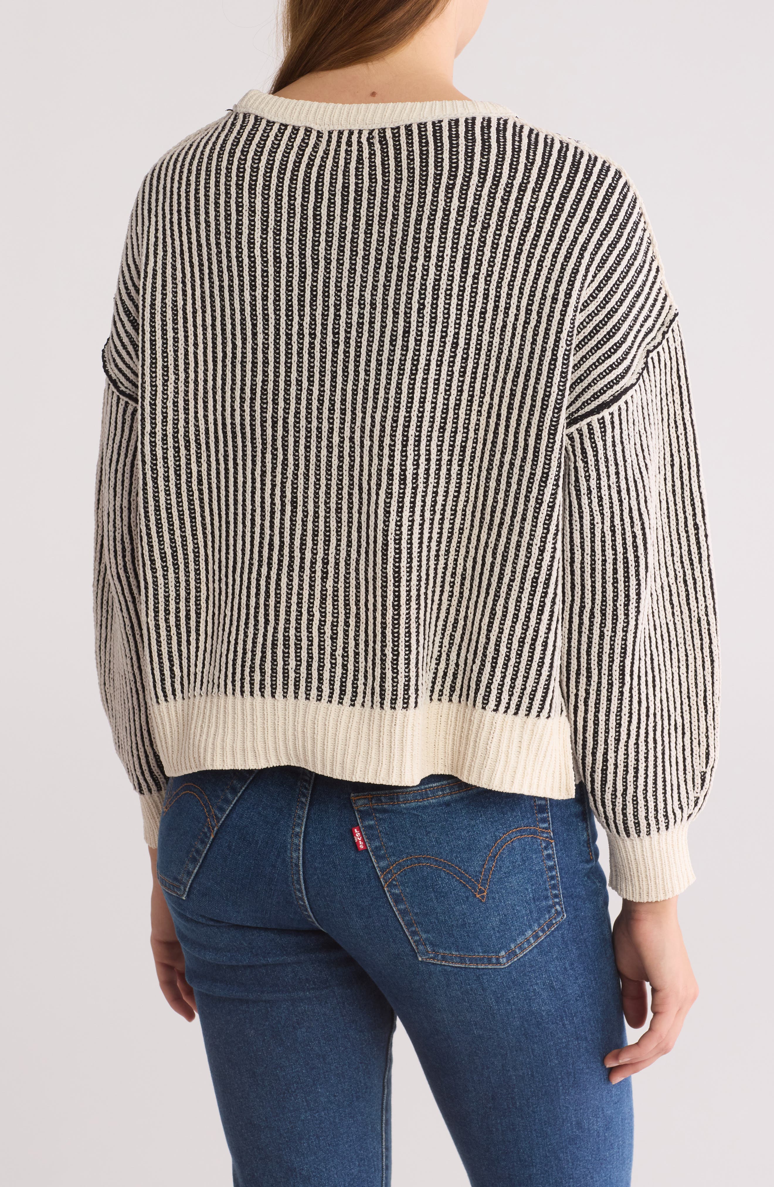 Blu Pepper Two-Tone Ribbed Crop Sweater | Nordstromrack