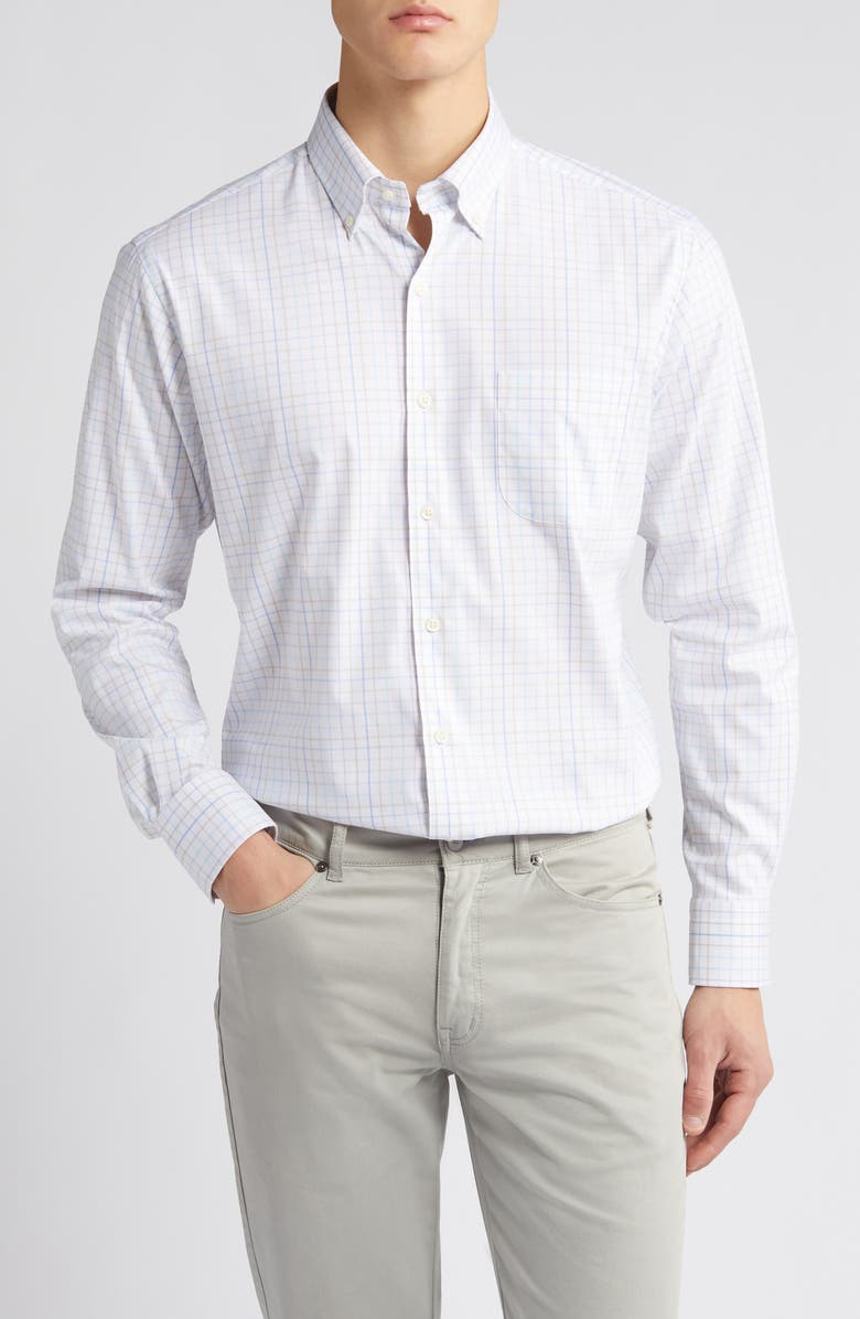 Peter Millar Patten Check Performance Button-Up Shirt | Nordstromrack
