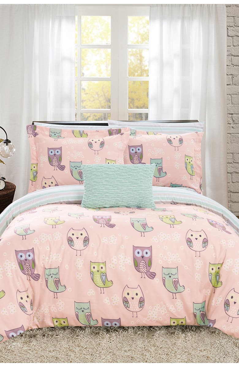 CHIC Full Mottled Reversible Cute Owls Theme Print Design Bed In a Bag ...
