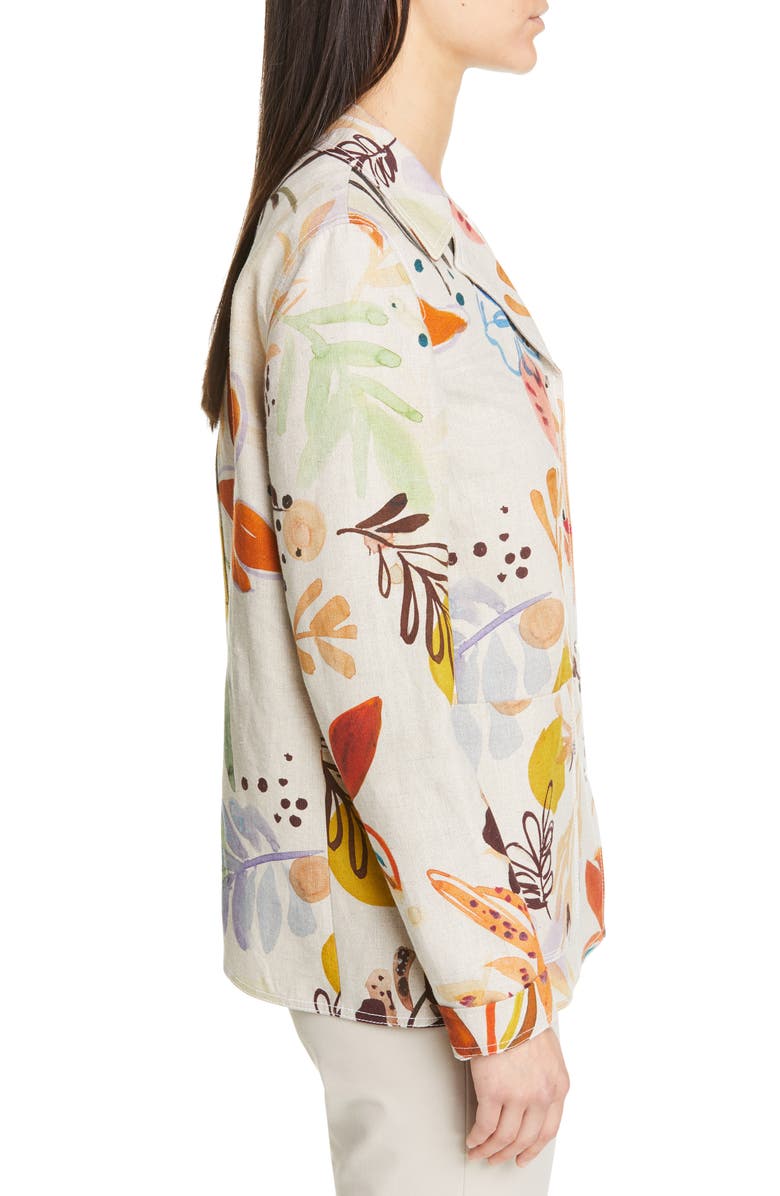 Lafayette 148 New York Jolisa Floral Print Linen Jacket | Nordstromrack