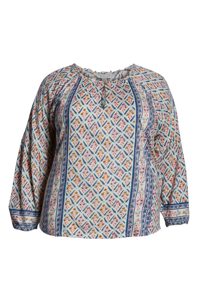 Lucky Brand Shirred Detail Print Blouse | Nordstrom