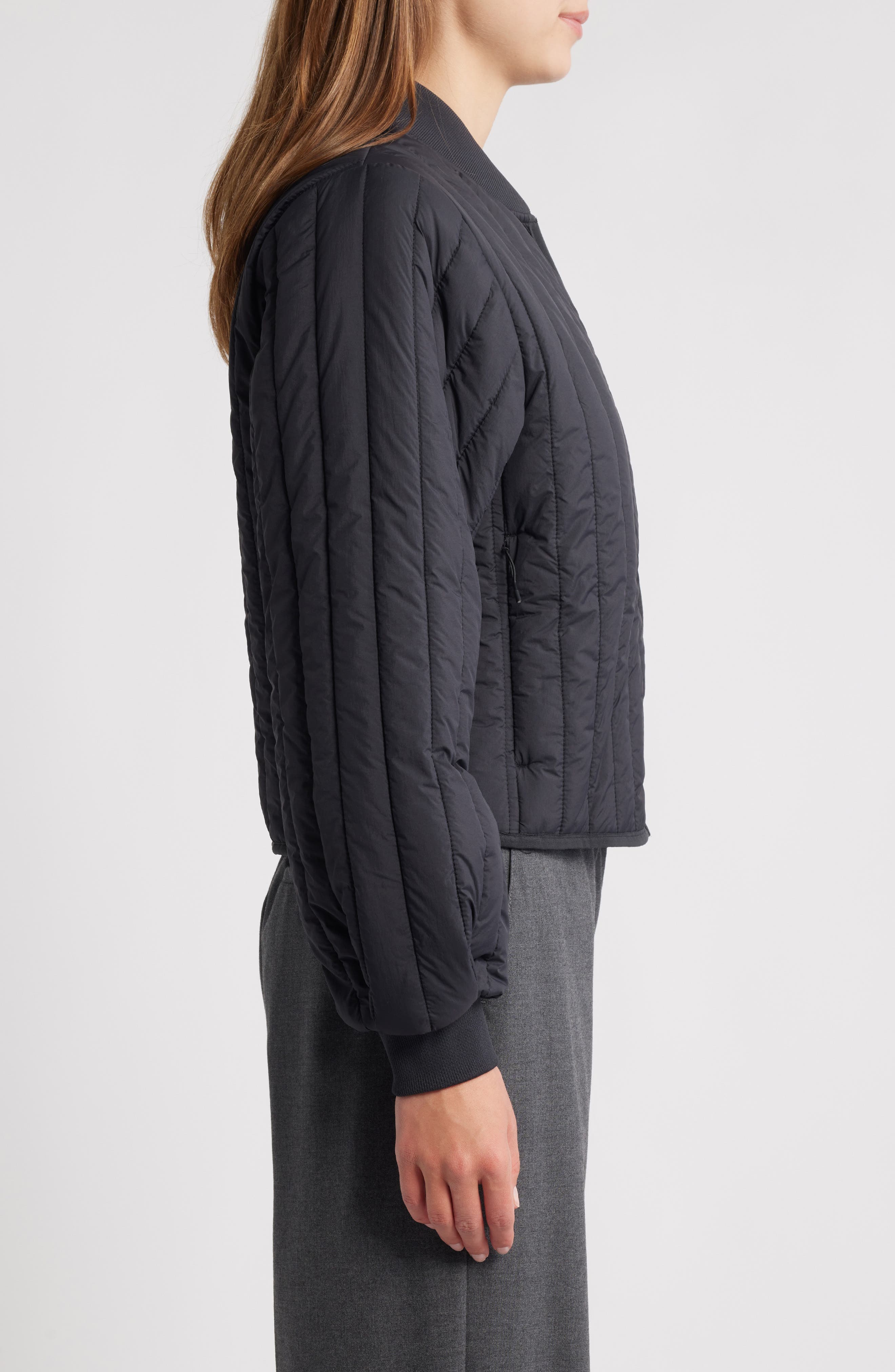 Rains Banja Water Resistant Channel Quilted Bomber Jacket | Nordstromrack