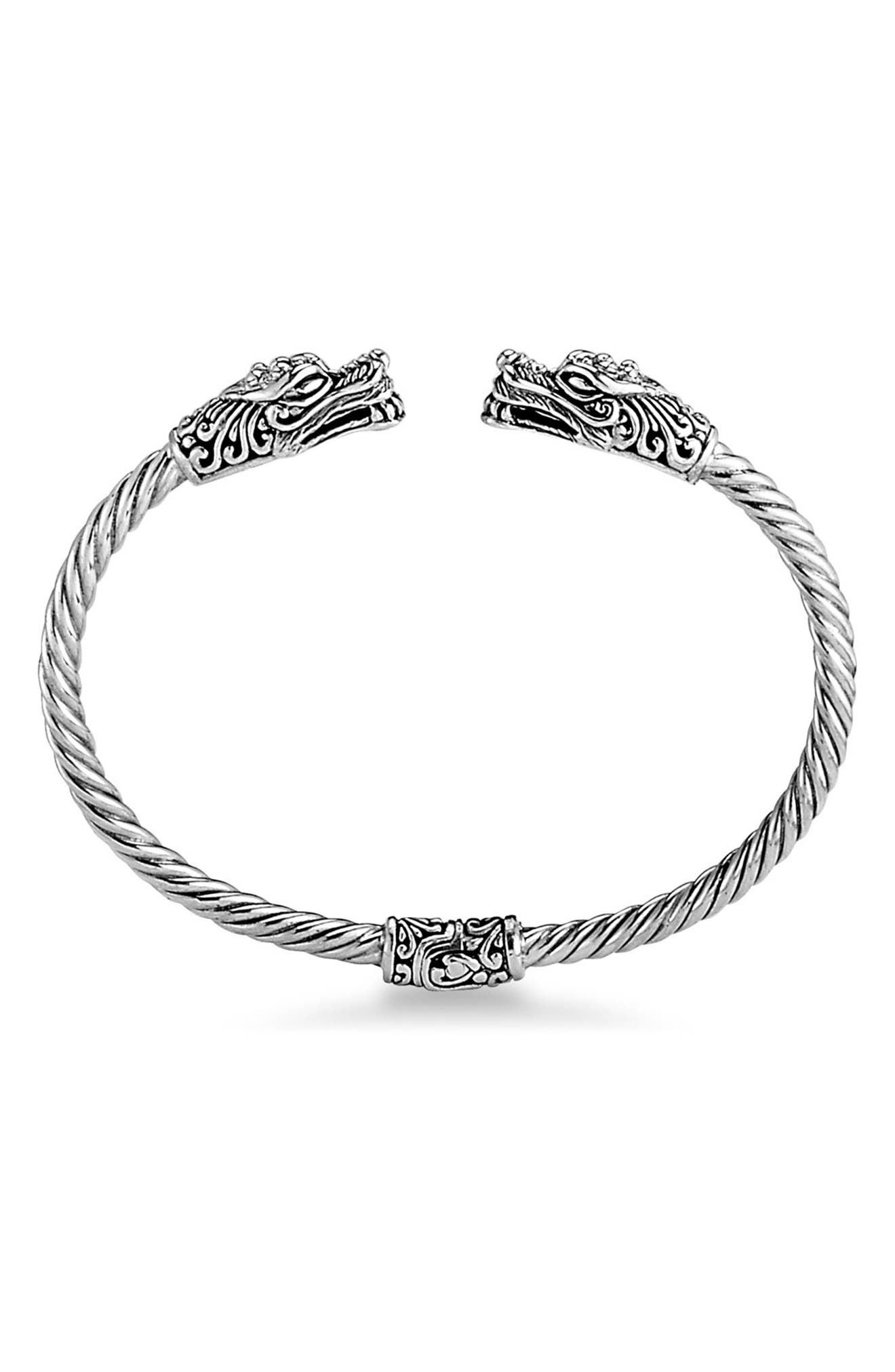 SAMUEL B. Sterling Silver Dragon Head Cable Bangle Bracelet | Nordstromrack