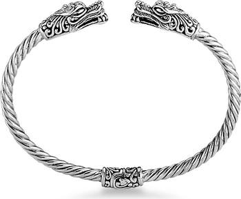 SAMUEL B. Sterling Silver Dragon Head Cable Bangle Bracelet | Nordstromrack