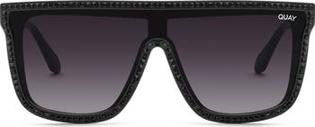 QUAY Nightfall Bling 138mm Shield Sunglasses | Nordstrom