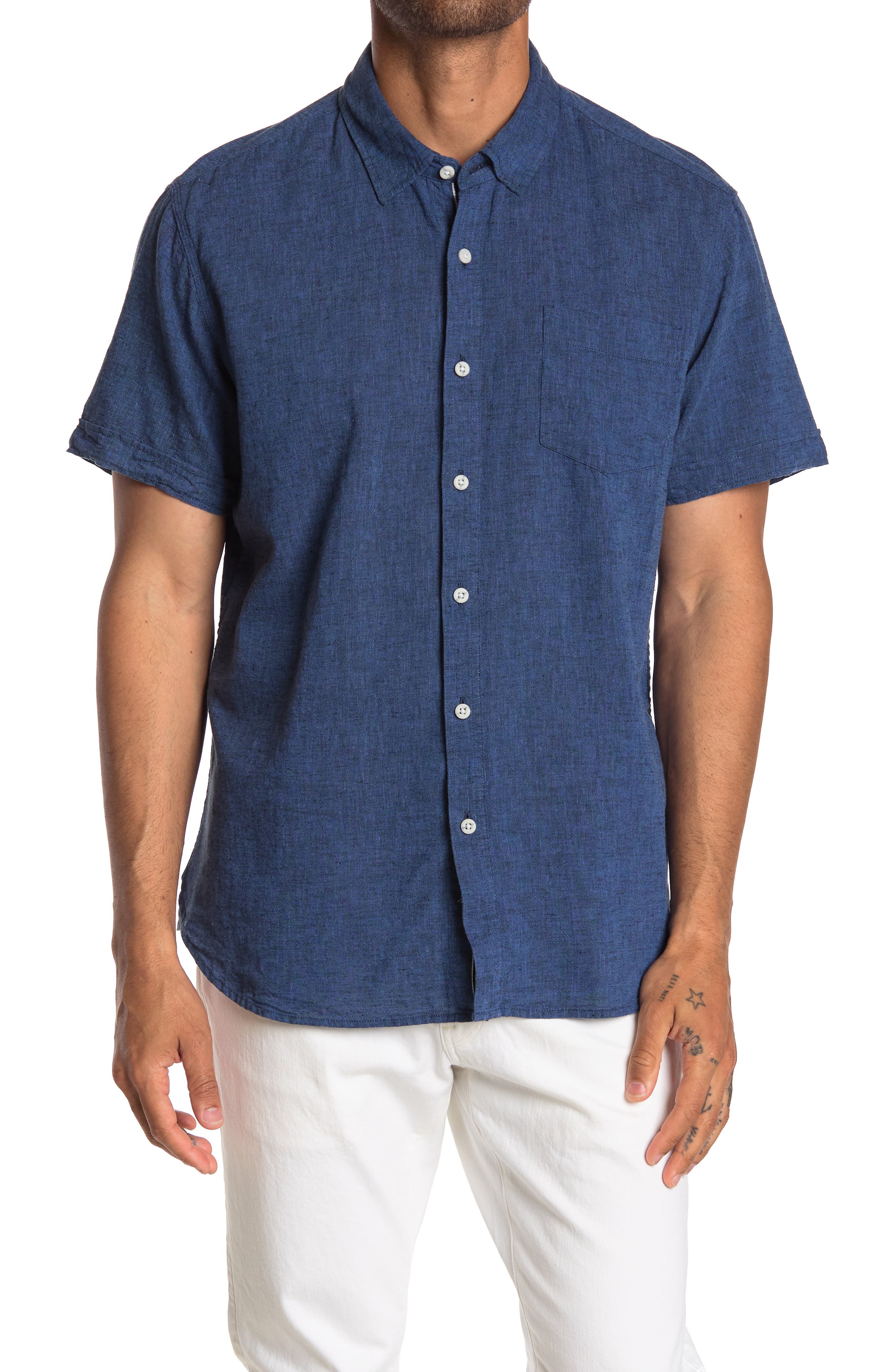 THREAD AND CLOTH Linen Blend Solid Regular Fit Shirt | Nordstromrack