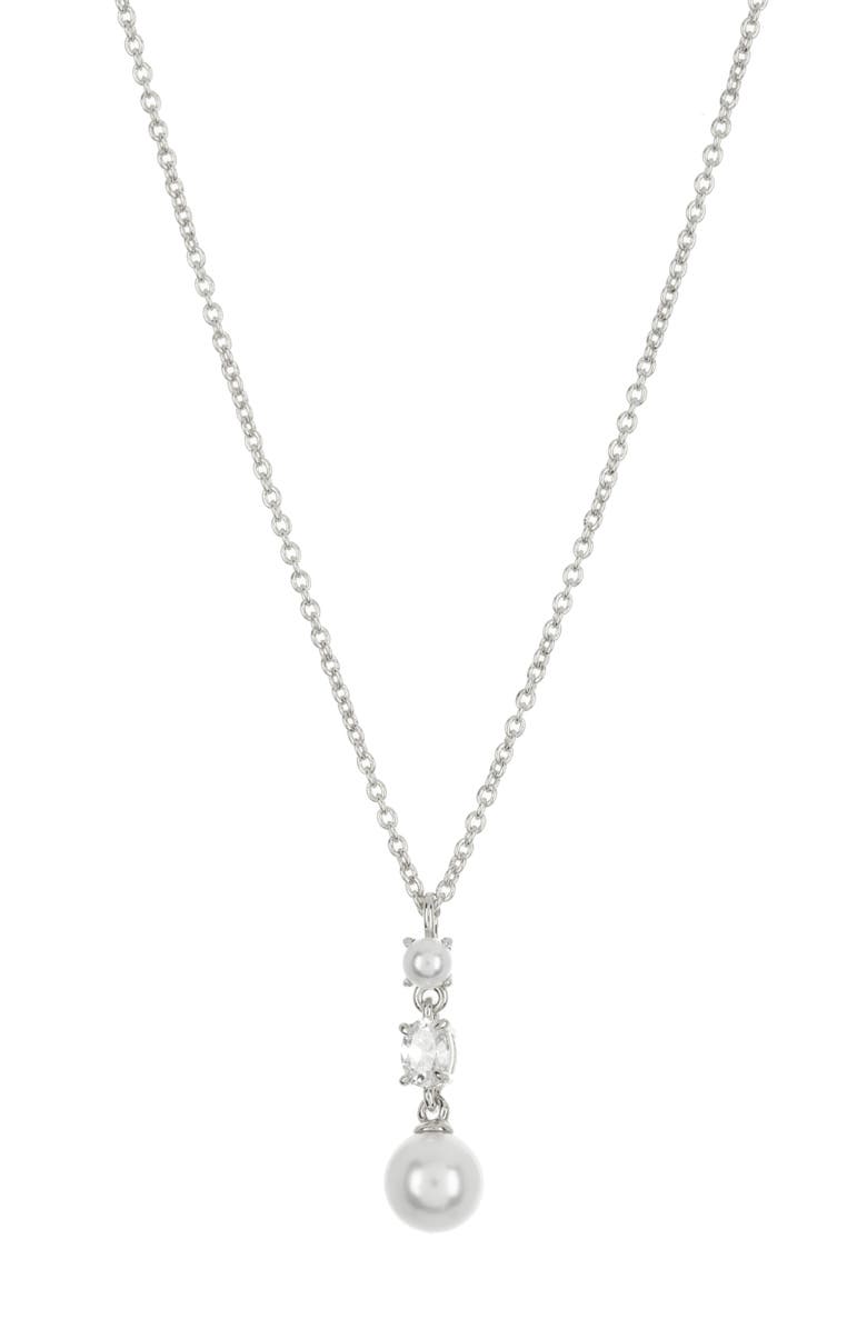 Nadri Emilia CZ & Imitation Pearl Drop Pendant Necklace | Nordstromrack