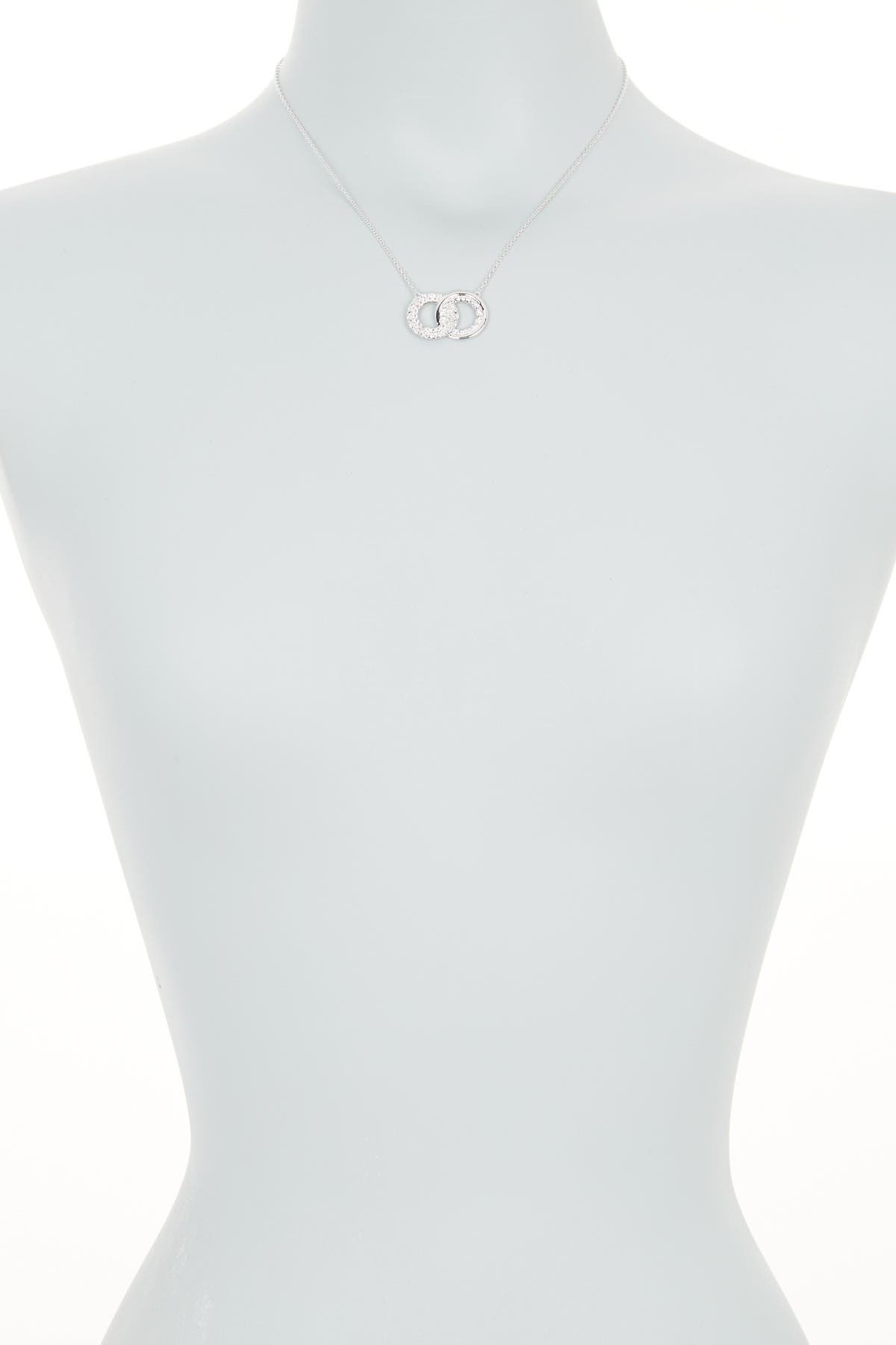 Judith Ripka Sterling Silver Pave White Topaz Interlocking Circle ...