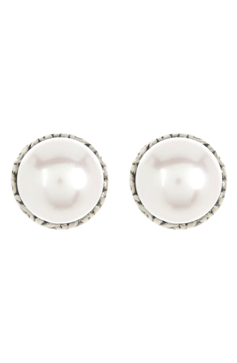 SAMUEL B. Sterling Silver Round 10-11mm Pearl Stud Earrings | Nordstromrack