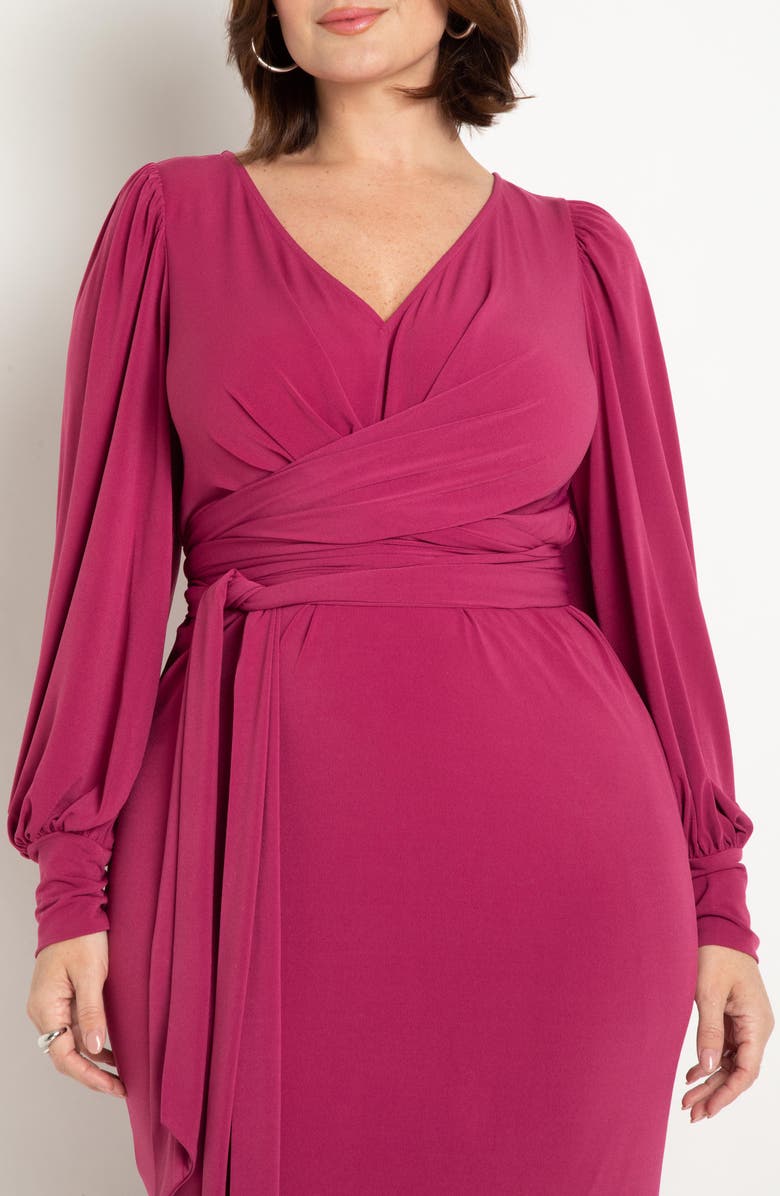 ELOQUII Cross Front Long Sleeve Dress | Nordstromrack