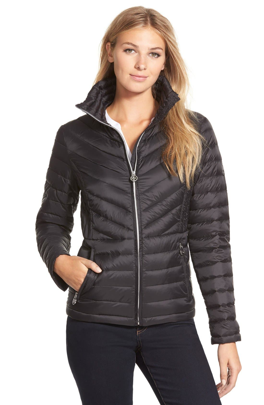 MICHAEL Michael Kors Stand Collar Packable Down Jacket | Nordstrom
