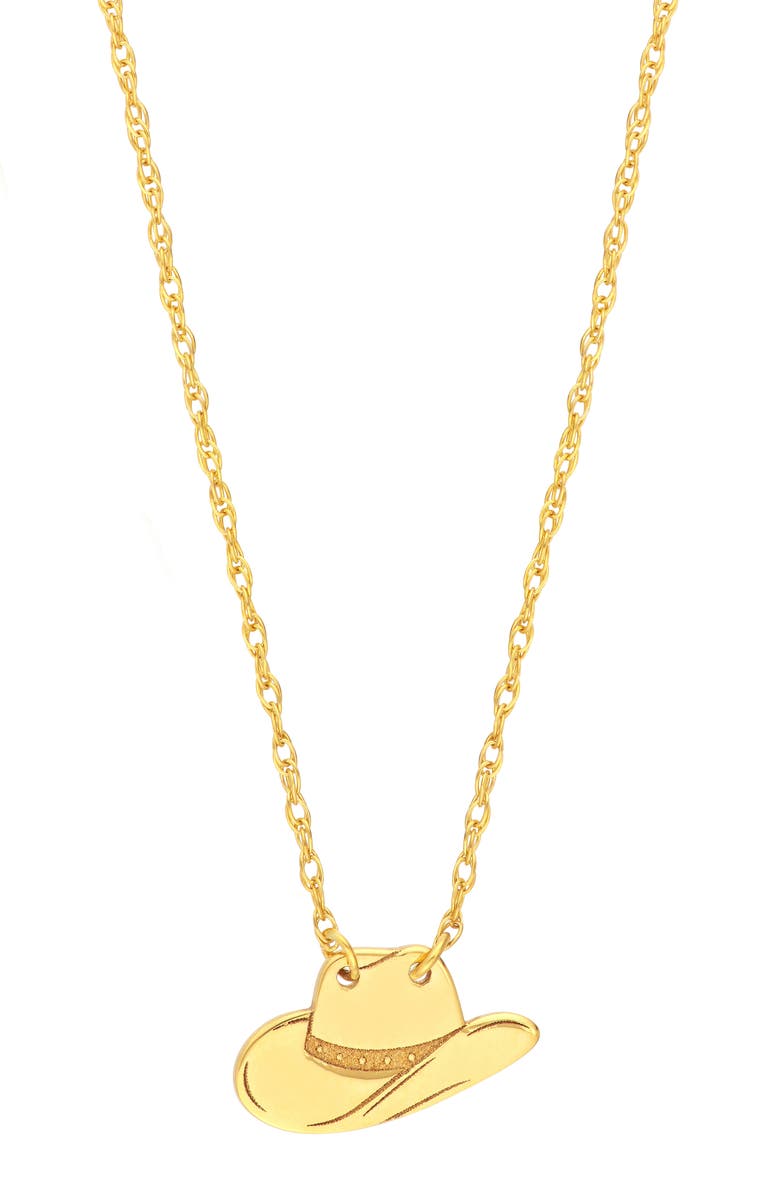 HAWLEY ST 14K Yellow Gold Mini Cowboy Hat Pendant Necklace | Nordstromrack