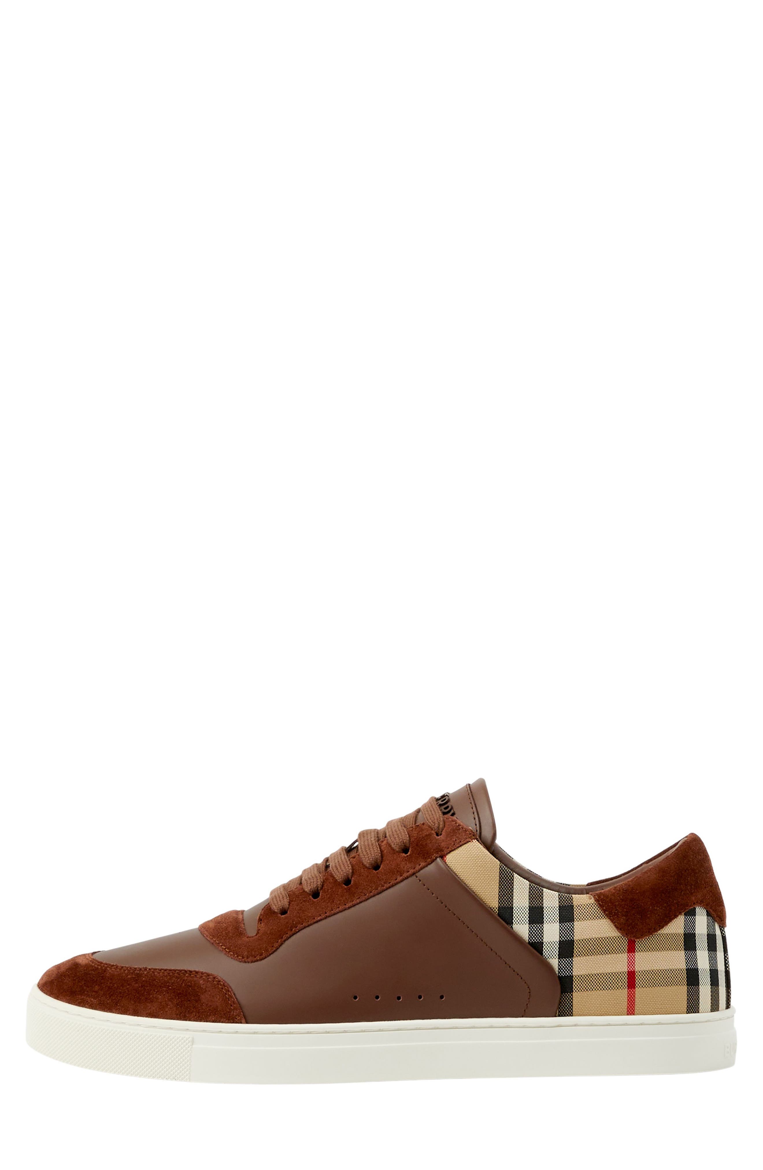 Burberry Stevie Leather & Canvas Check Sneaker (Men) | Nordstromrack