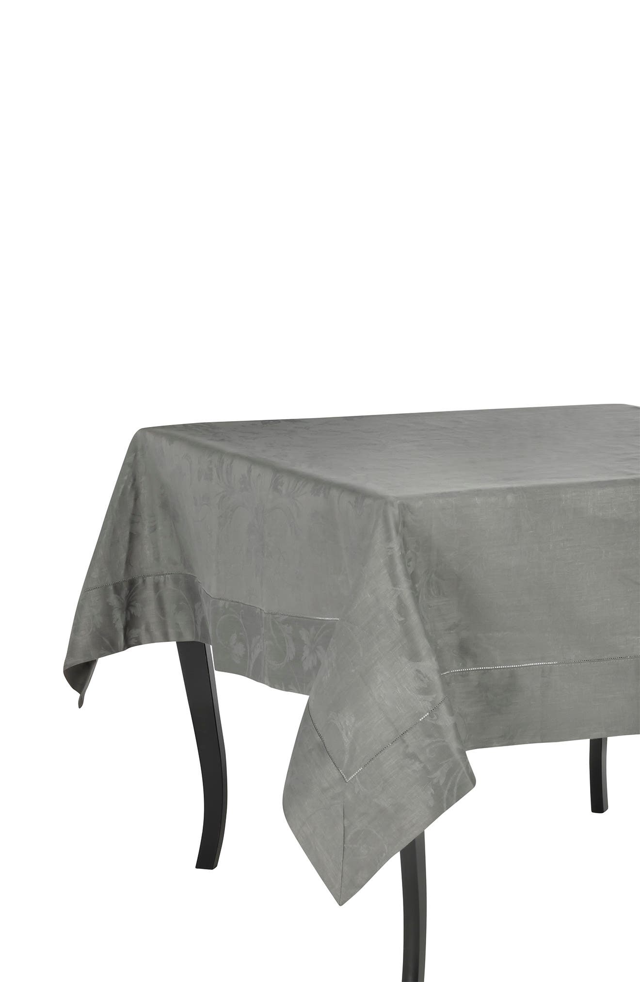 FRENCH HOME Linen 68" x 120" Renaissance Tablecloth - Dark Grey ...