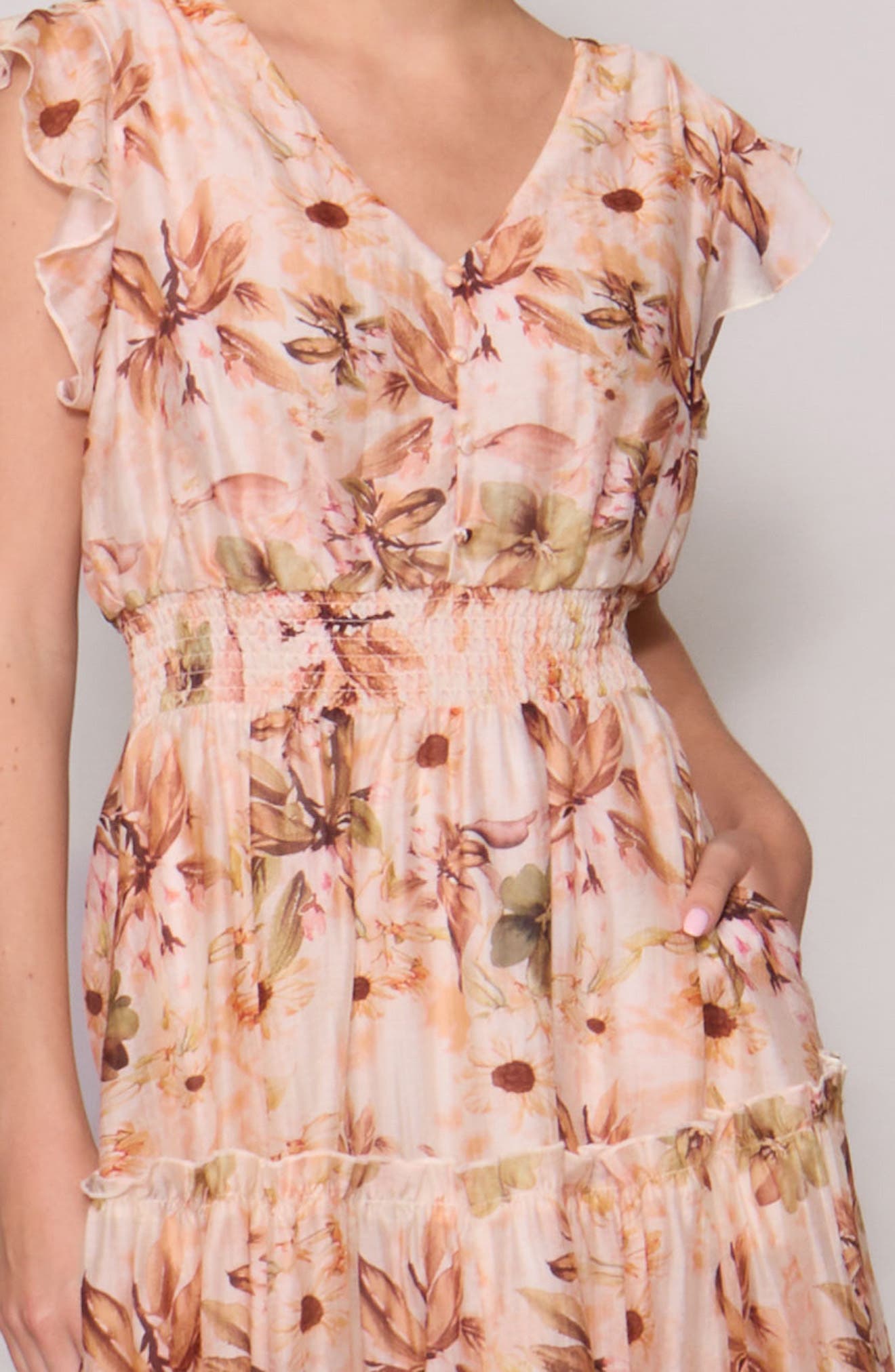 Flutter Sleeve Maxi Dress (Women) | Nordstromrack