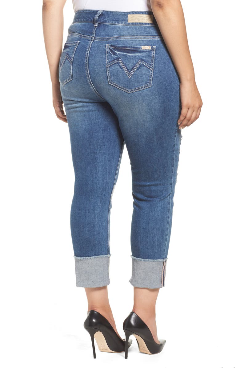 Seven7 Distressed Slim Raw Hem Cuffed Jeans | Nordstromrack
