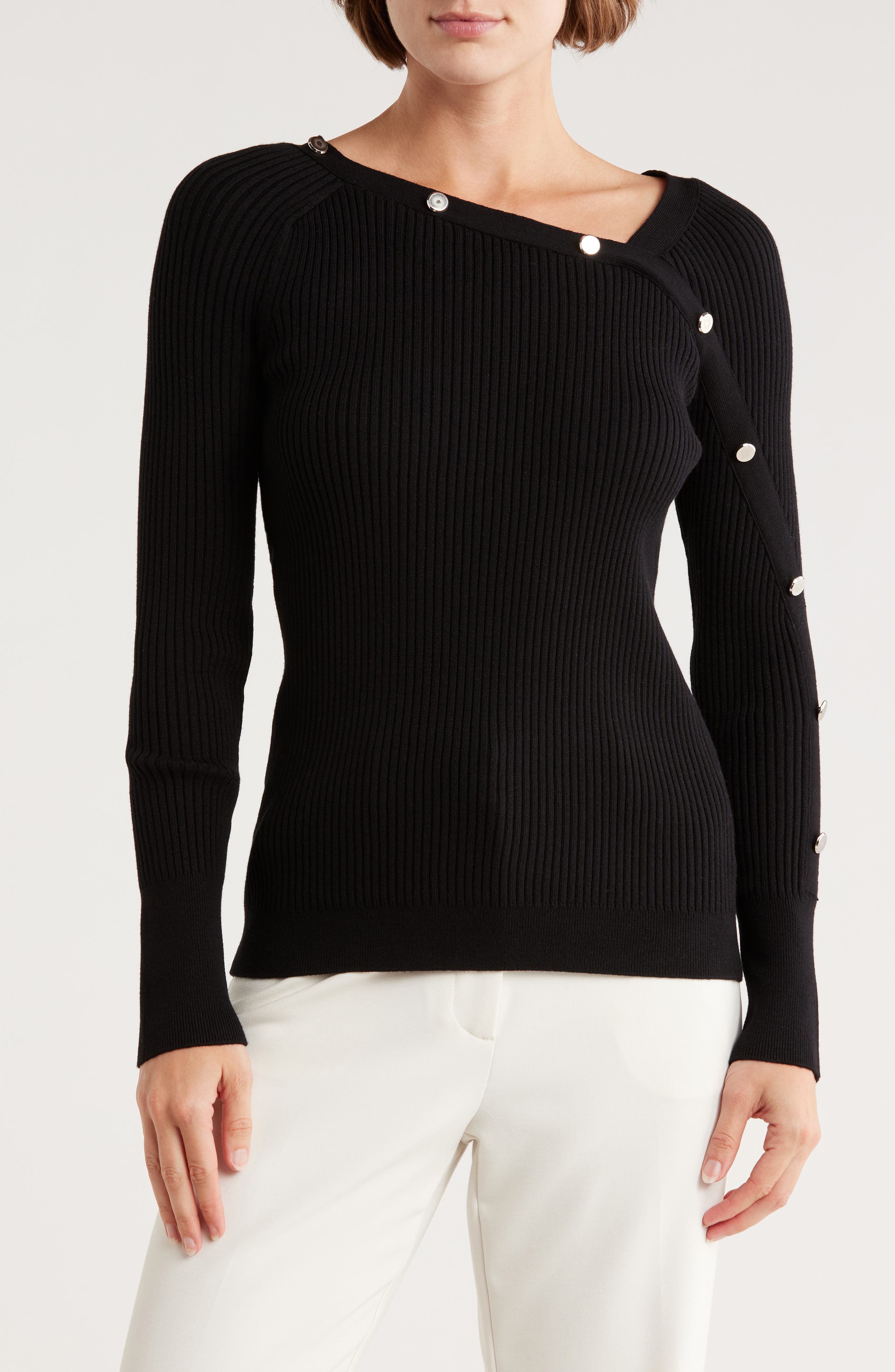ELIE ELIE TAHARI Asymmetric Neck Sweater | Nordstromrack