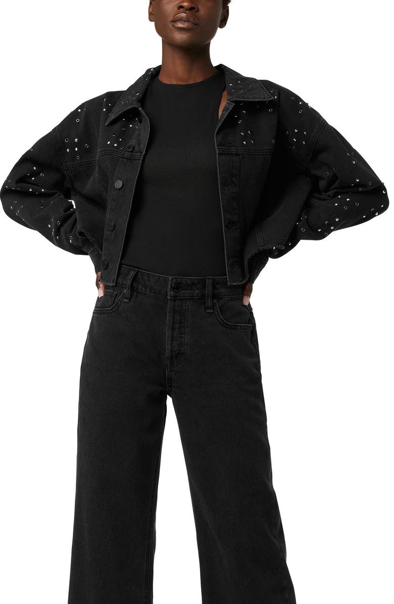 Hudson Jeans Eyelet Frayed Hem Crop Jacket | Nordstromrack