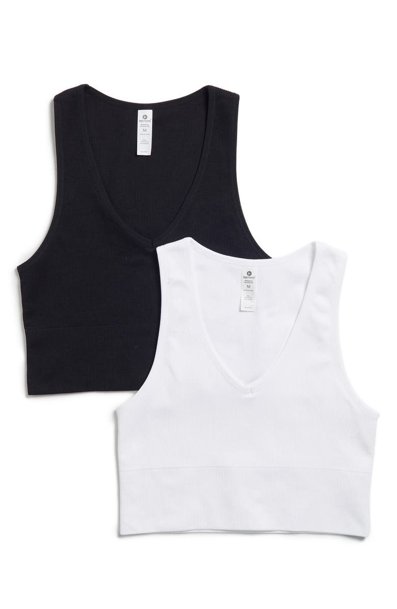 90 DEGREE BY REFLEX 2-Pack Ribbed Seamless Bralettes | Nordstromrack