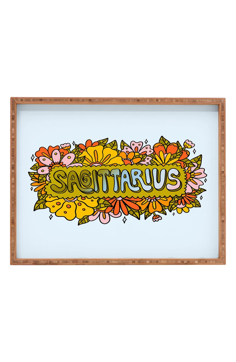 Deny Designs Doodle By Meg Sagittarius Flowers Rectangle Bamboo Tray ...